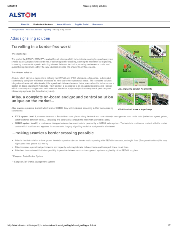 (PDF) Rail Interoperability with Atlas Signalling