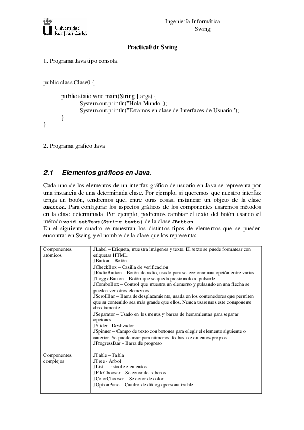 (PDF) Componentes graficos java