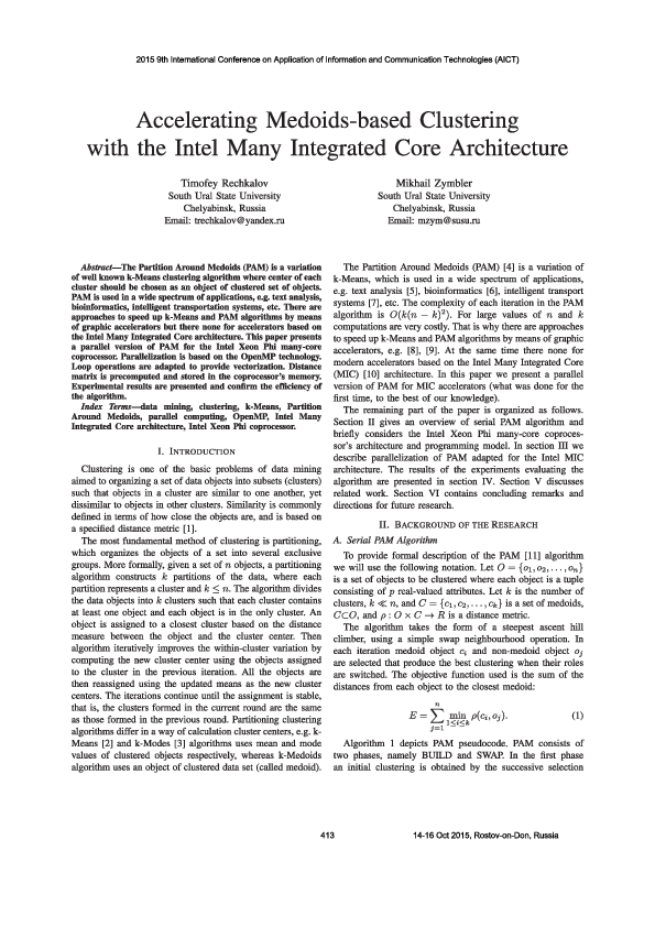 (PDF) Accelerating Medoids-based Clustering with the Intel Many ...