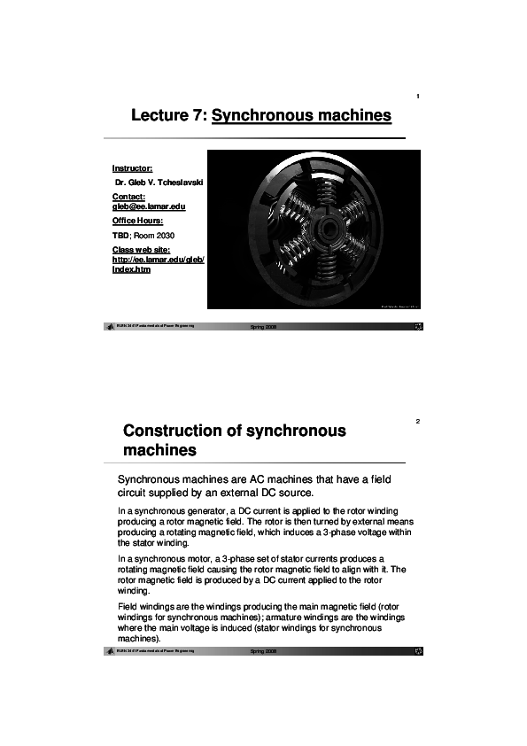 (PDF) Synchronous machines