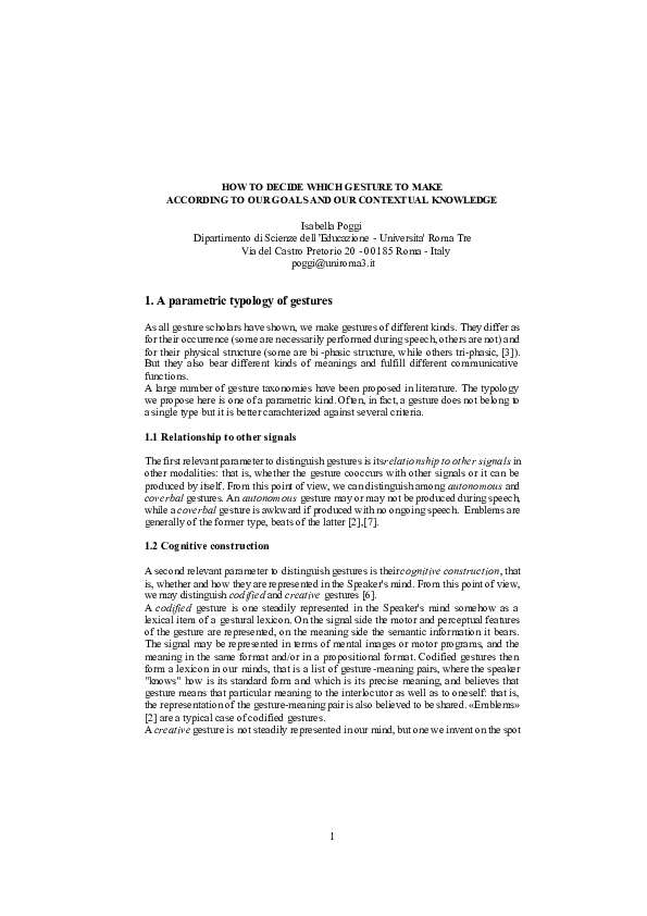 (PDF) Gestures Study