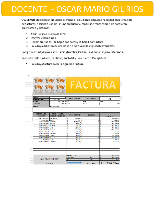 (PDF) Taller de capturas y factura