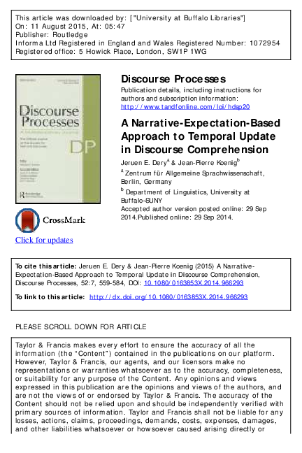 Pdf A Narrative Expectation Based Approach To Temporal Update In Discourse Comprehension
