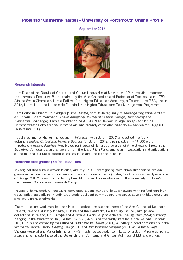 (PDF) Catherine Harper - University of Portsmouth Online Profile ...