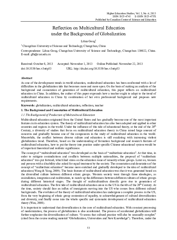 (PDF) Multicultural education
