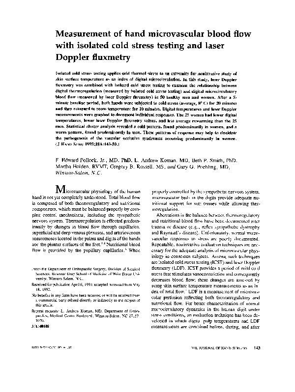(PDF) Measurement of hand microvascular blood flow with isolated cold ...