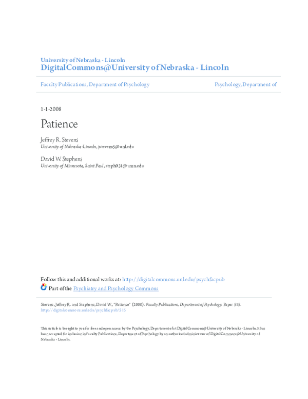(PDF) Patience