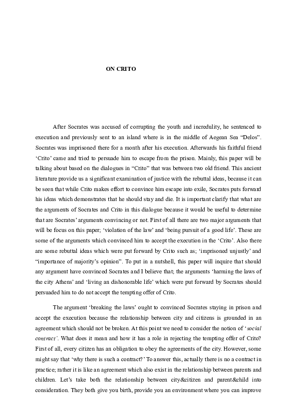 (DOC) On Crito
