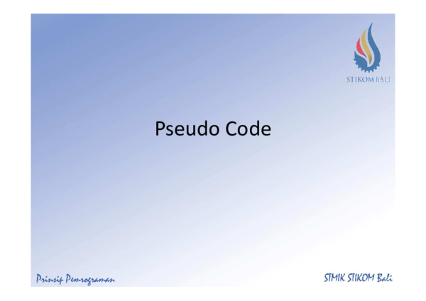 (PDF) materi ke 3 2 pseudo code (PDF) materi ke 3 2 pseudo code