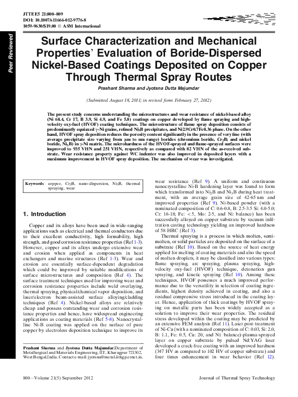 (PDF) Surface Characterization and Mechanical Properties Evaluation of ...