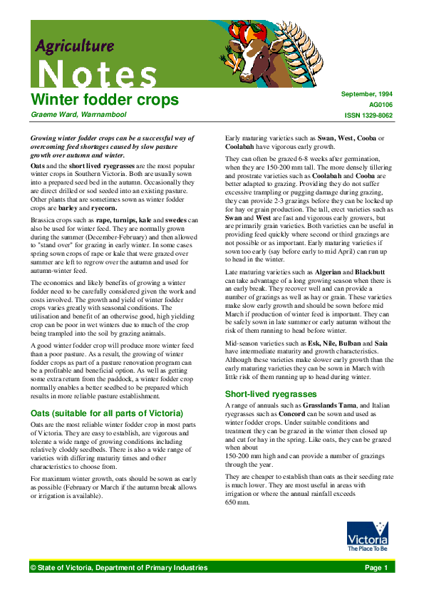 (PDF) Winter fodder crops