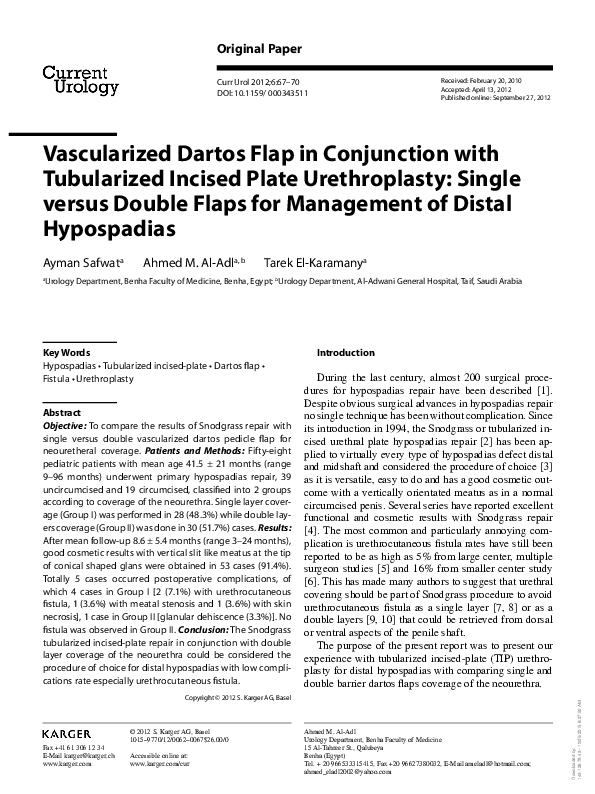 (PDF) Vascularized dartos flap in conjunction with tubularized incised ...