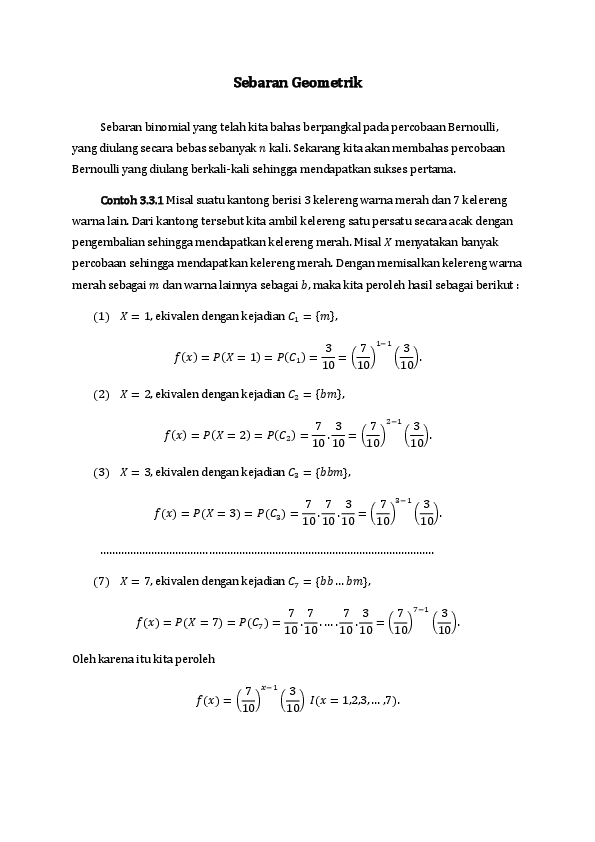 (PDF) Sebaran Geometrik