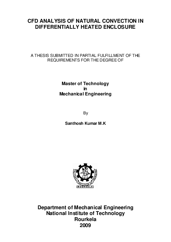 Pdf Cfd Analysis Of Natural Convection In Differentially Heated Enclosure