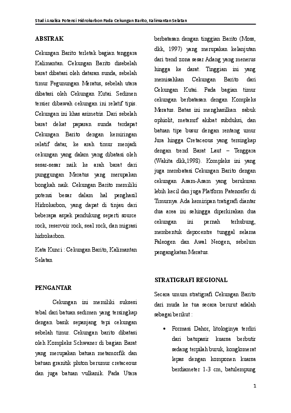 (PDF) ISI PAPER CEKUNGAN BARITO