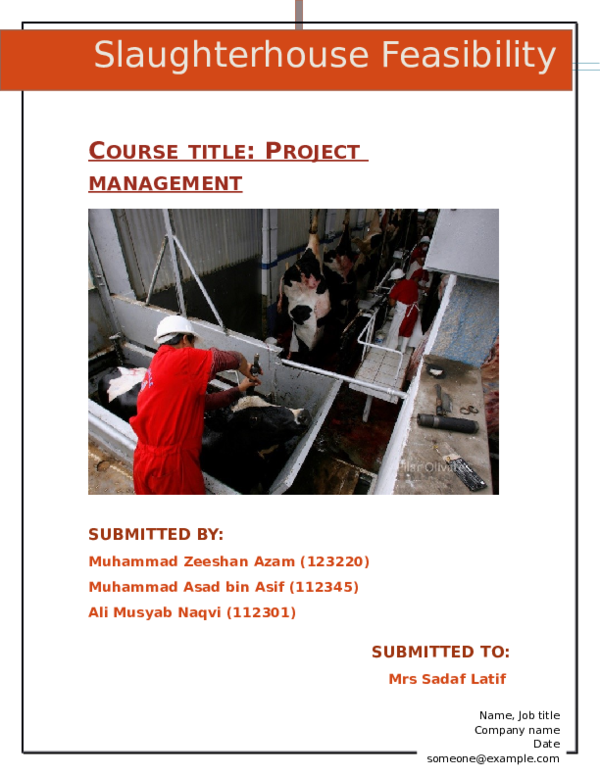 (DOC) Slaughter House Feasibility report