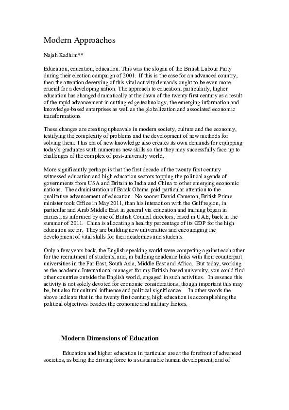 (PDF) Modern Approaches