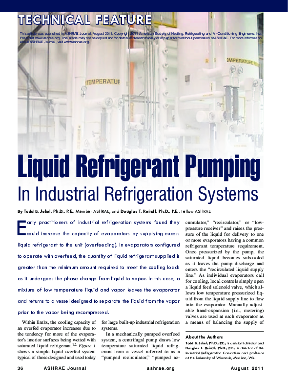 (PDF) Liquid Refrigerant Pumping