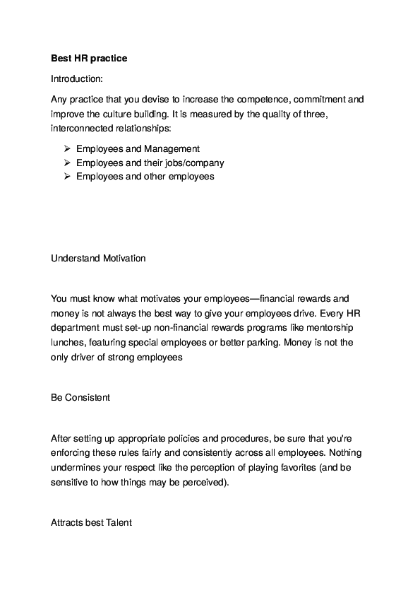 (DOC) Best HR practice