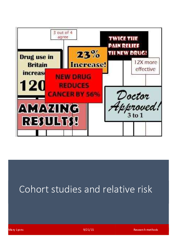 (PDF) Cohort studies and relative risk