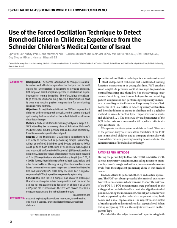 (PDF) Use of the forced oscillation technique to detect bronchodilation ...