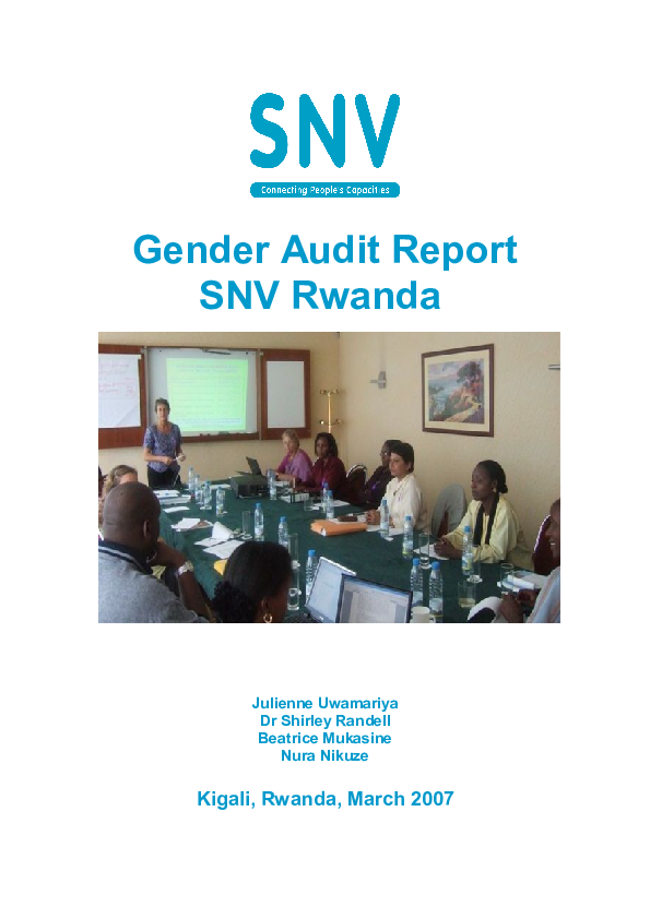 (DOC) Gender Audit Report: SNV Rwanda