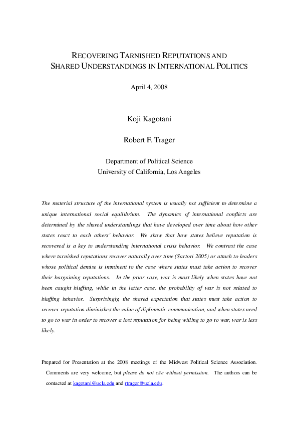 (PDF) RECOVERING TARNISHED REPUTATIONS AND SHARED UNDERSTANDINGS IN ...