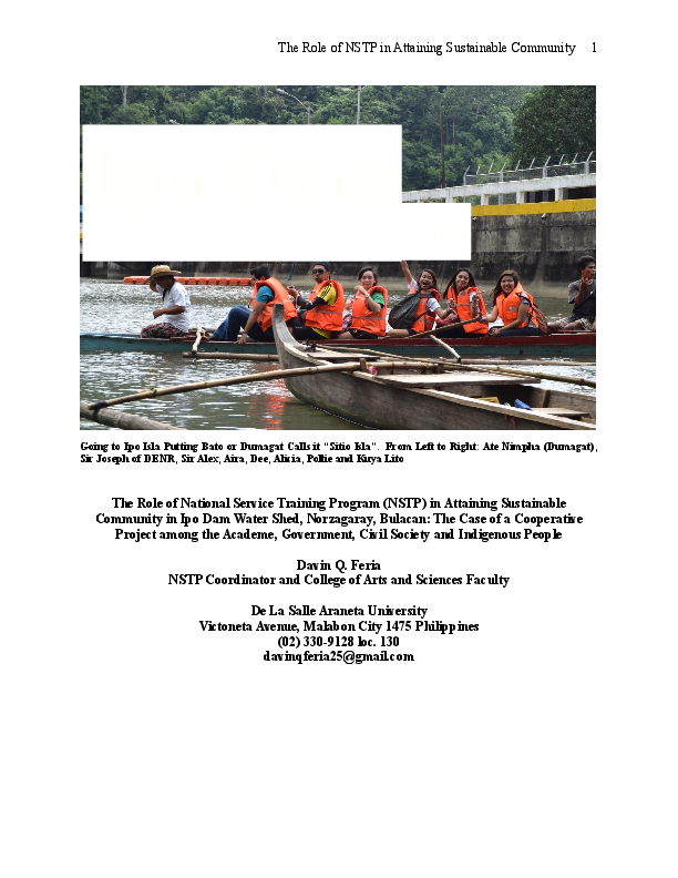 (DOC) The Role of National Service Training Program (NSTP) in Attaining ...