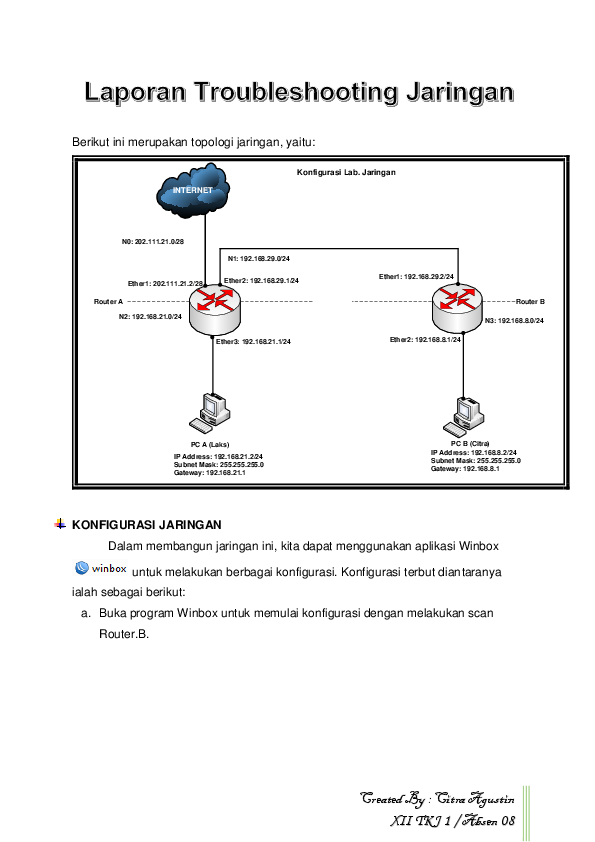(PDF) Troubleshooting Jaringan yang terhubung dengan internet