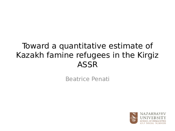 (PPT) “A quantitative estimate of Kazakh famine refugees in the Kyrgyz ...
