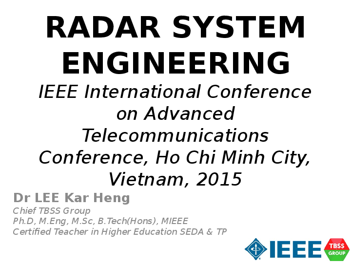 (PPT) A Tutorial on Radar System Engineering