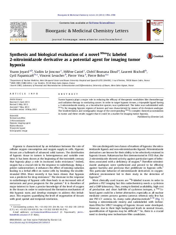 Synthesis and biological evaluation of a novel 99mTc labeled 2-nitroimidazole derivative as a ...