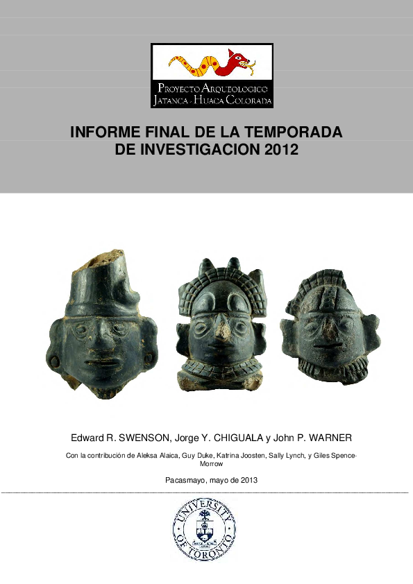 Swenson, Edward R., Jorge Chiguala, John Warner Proyecto de ...