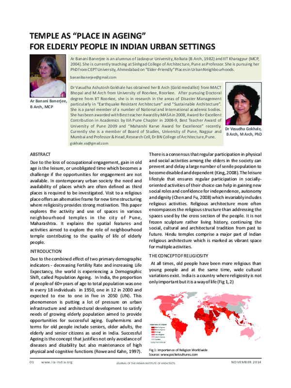 (PDF) TEMPLE AS “PLACE IN AGEING” FOR ELDERLY PEOPLE IN INDIAN URBAN ...