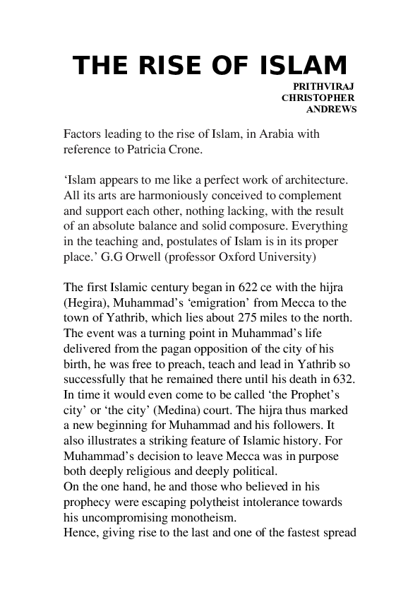 (DOC) THE RISE OF ISLAM