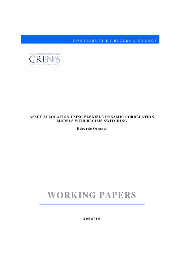 (PDF) Asset allocation using flexible dynamic correlation models with regime switching
