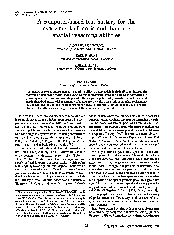 (PDF) A computer-based test battery for the assessment of static and ...