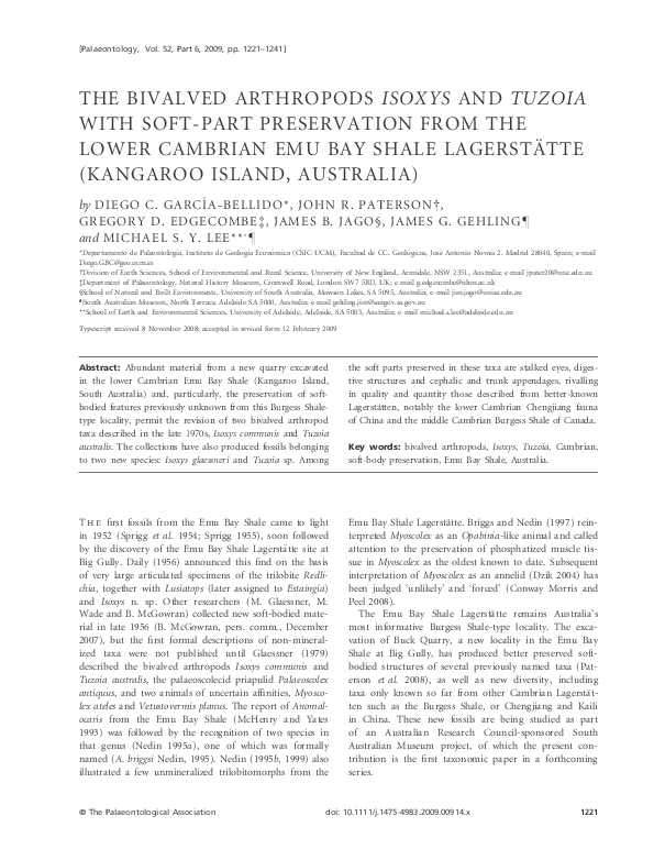 (PDF) The bivalved arthropods Isoxys and Tuzoia with soft-part ...