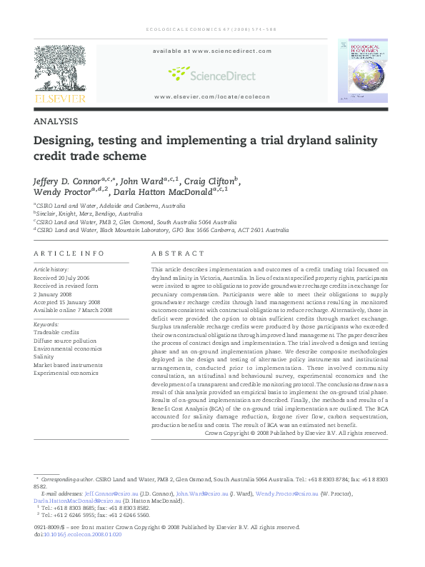(PDF) Designing, testing and implementing a trial dryland salinity ...