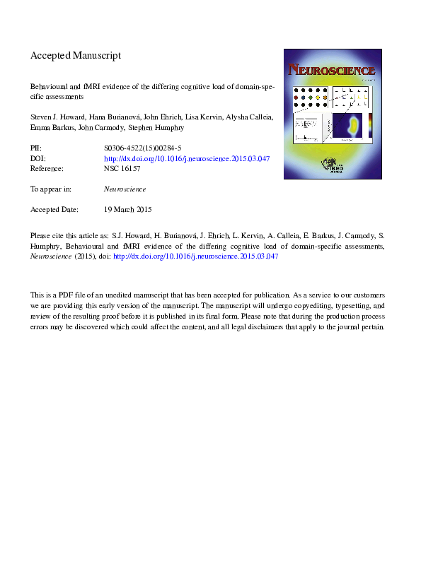 (PDF) Behavioral and fMRI evidence of the differing cognitive load of ...