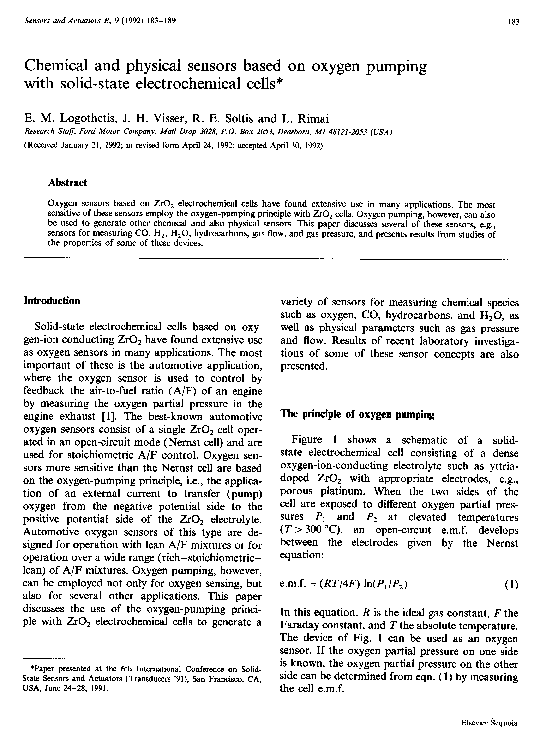 (PDF) Chemical and physical sensors based on oxygen pumping with solid ...