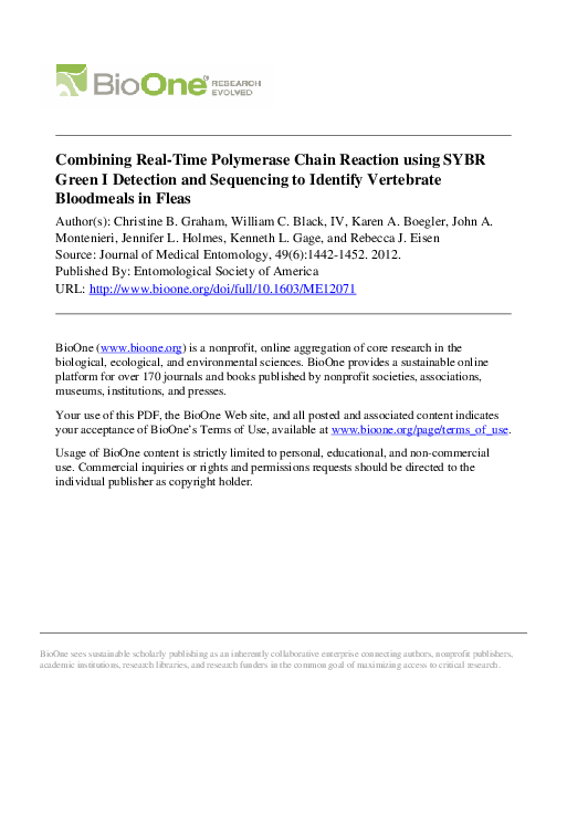 Pdf Combining Real Time Polymerase Chain Reaction Using Sybr Green I Detection And Sequencing