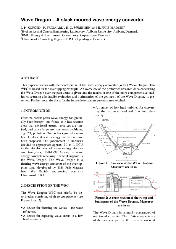 (PDF) Wave Dragon: a slack moored wave energy converter
