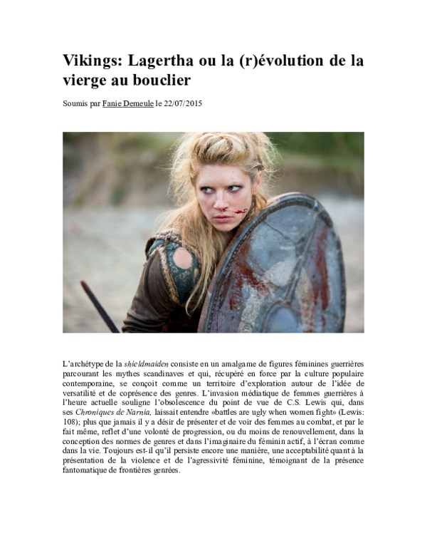 (PDF) Vikings: Lagertha ou la (r)évolution de la vierge au bouclier