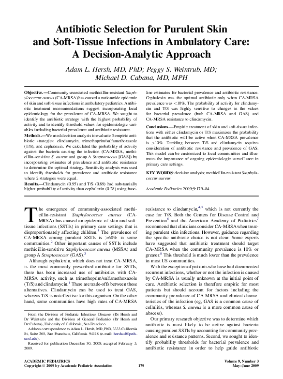 (PDF) Antibiotic Selection for Purulent Skin and Soft-Tissue Infections ...