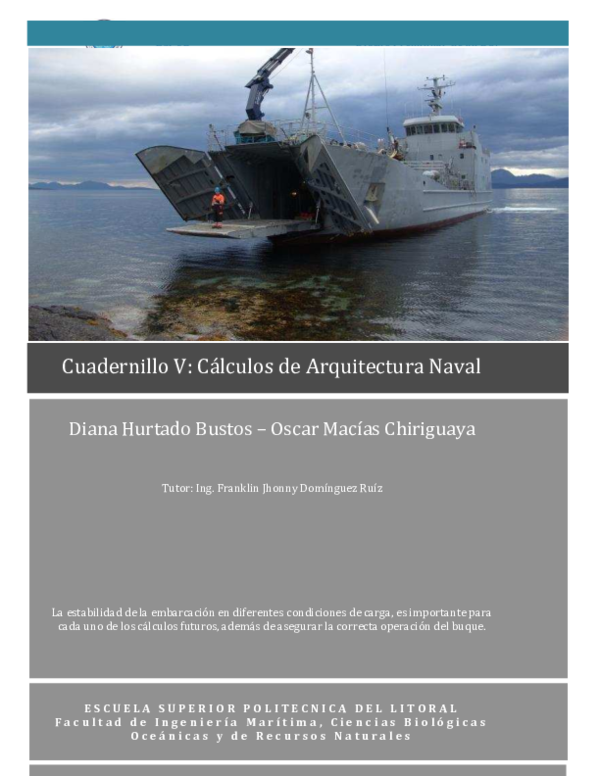 (PDF) Cuadernillo V: Cálculos de Arquitectura Naval