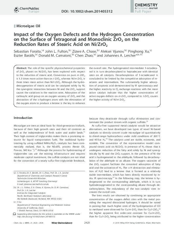 (PDF) Impact of the Oxygen Defects and the Hydrogen Concentration on ...