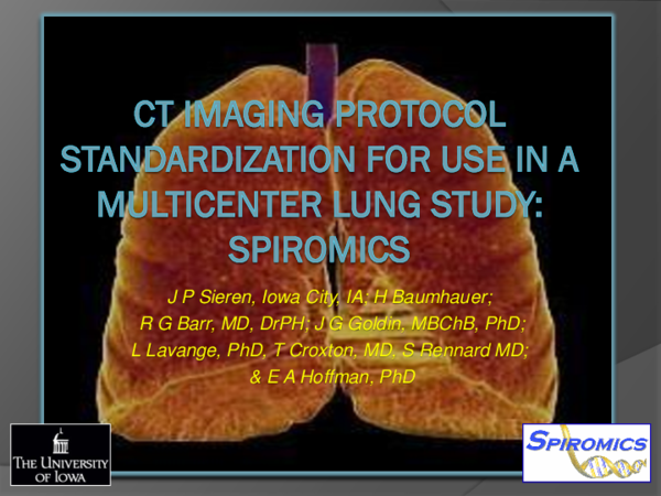 (PDF) CT Imaging Protocol Standardization For Use In A MultiCenter ...