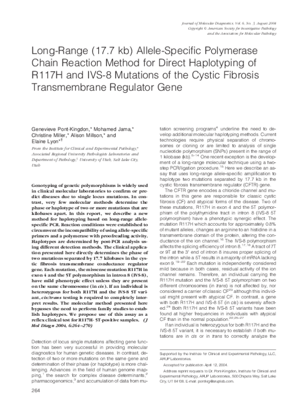 (PDF) Long-Range (17.7 kb) Allele-Specific Polymerase Chain Reaction ...