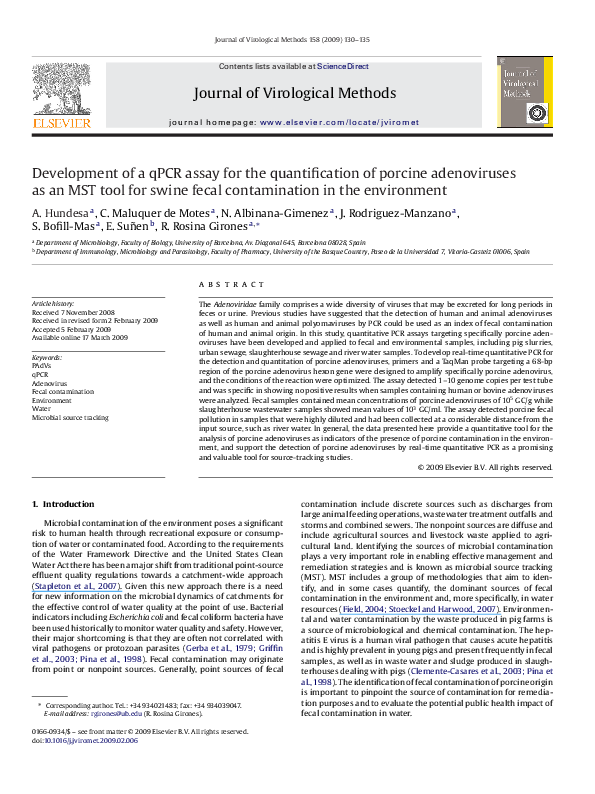 Pdf Development Of A Qpcr Assay For The Quantification Of Porcine